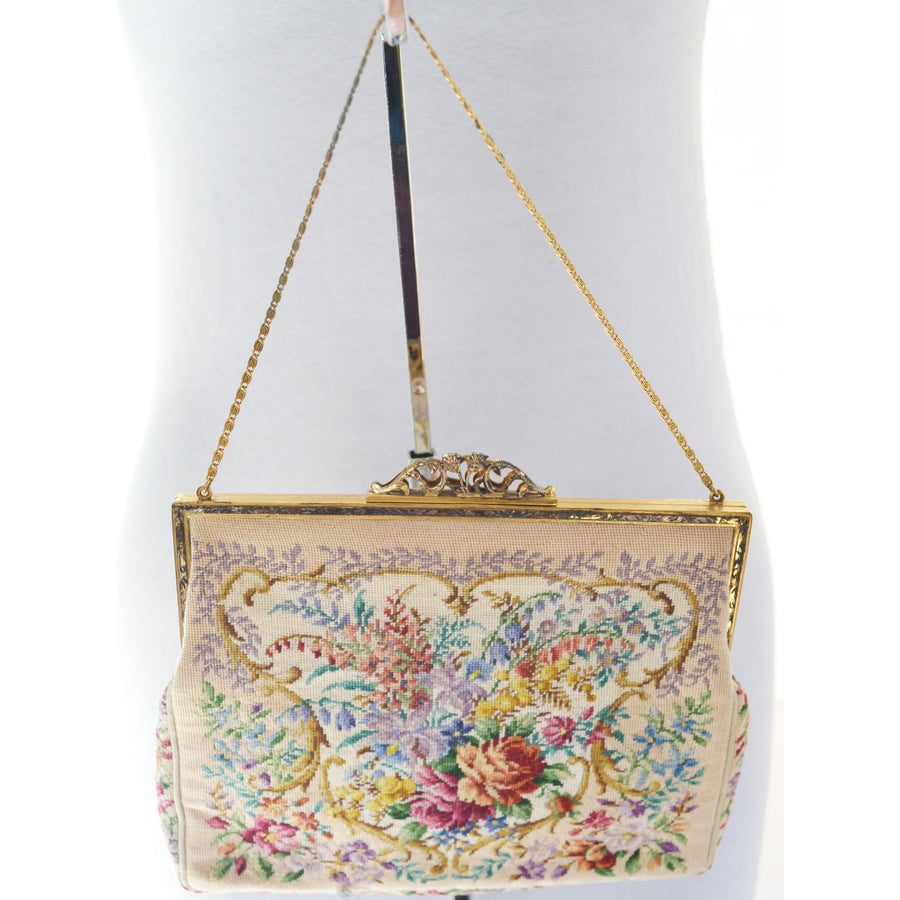 Vintage Petit Point Austrian Floral Purse By Studio Wien – Quirky Finds