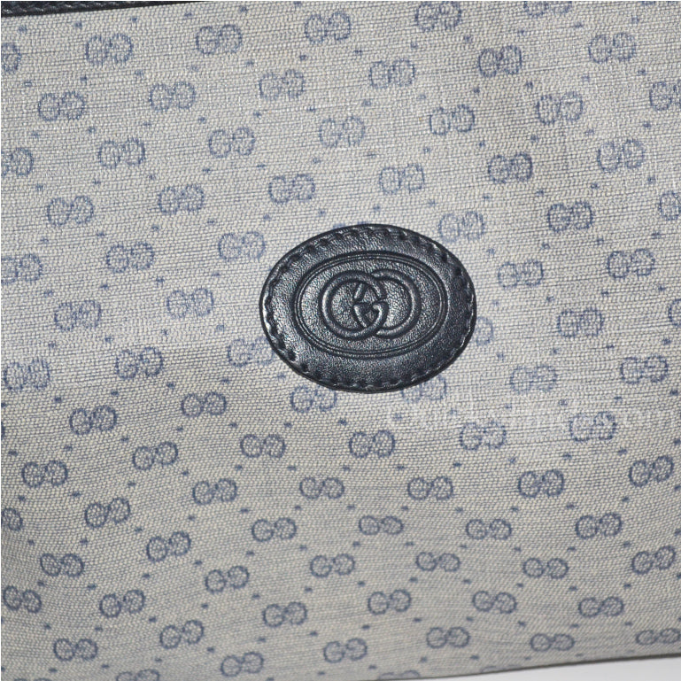 Vintage Classic Gucci GG Blue Monogrammed Canvas Shoulder Purse ...